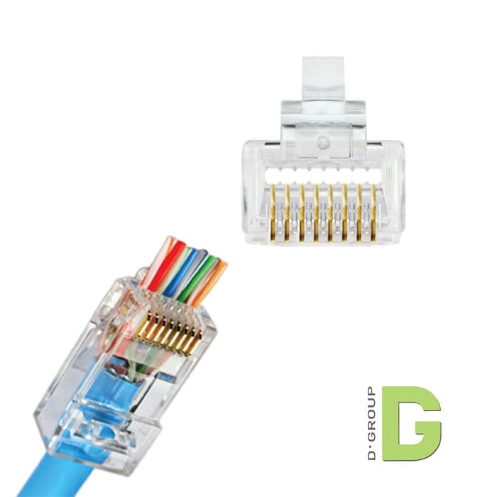 RJ45 Plugg Kat.6 UTP gjennomgående - dGroup